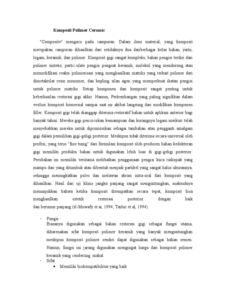 Komposit Polimer Ceramic Dan GIC | PDF | Sains & Matematika