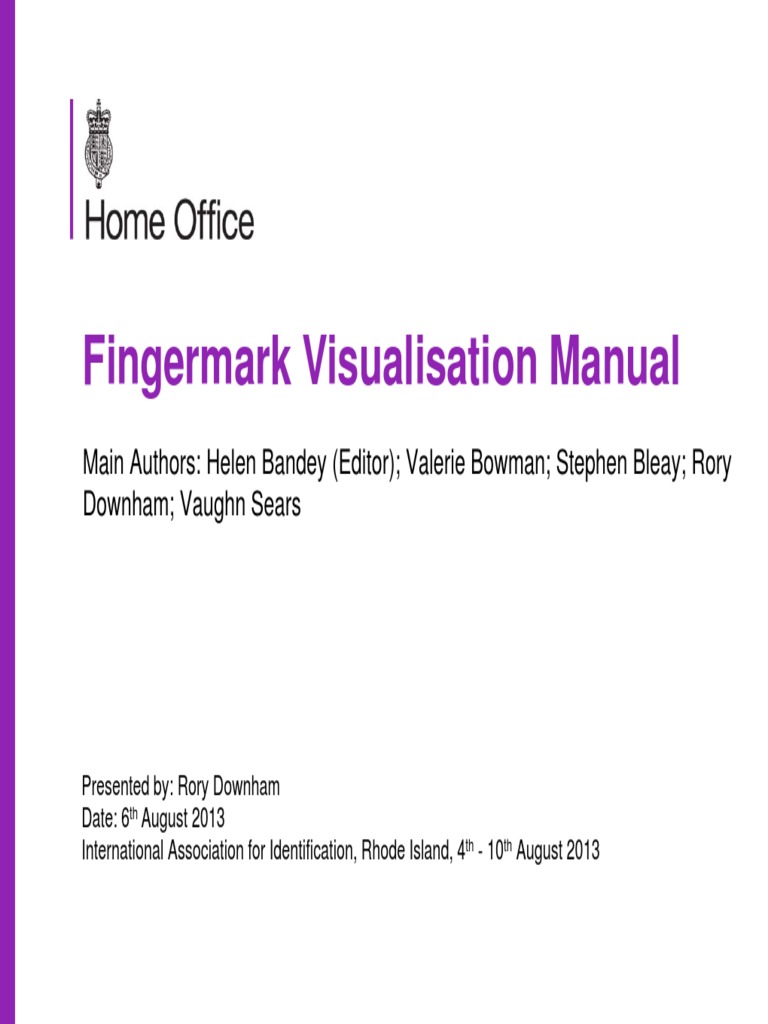 Fingermark Visualisation Manual | PDF | Staining | Scientific Method