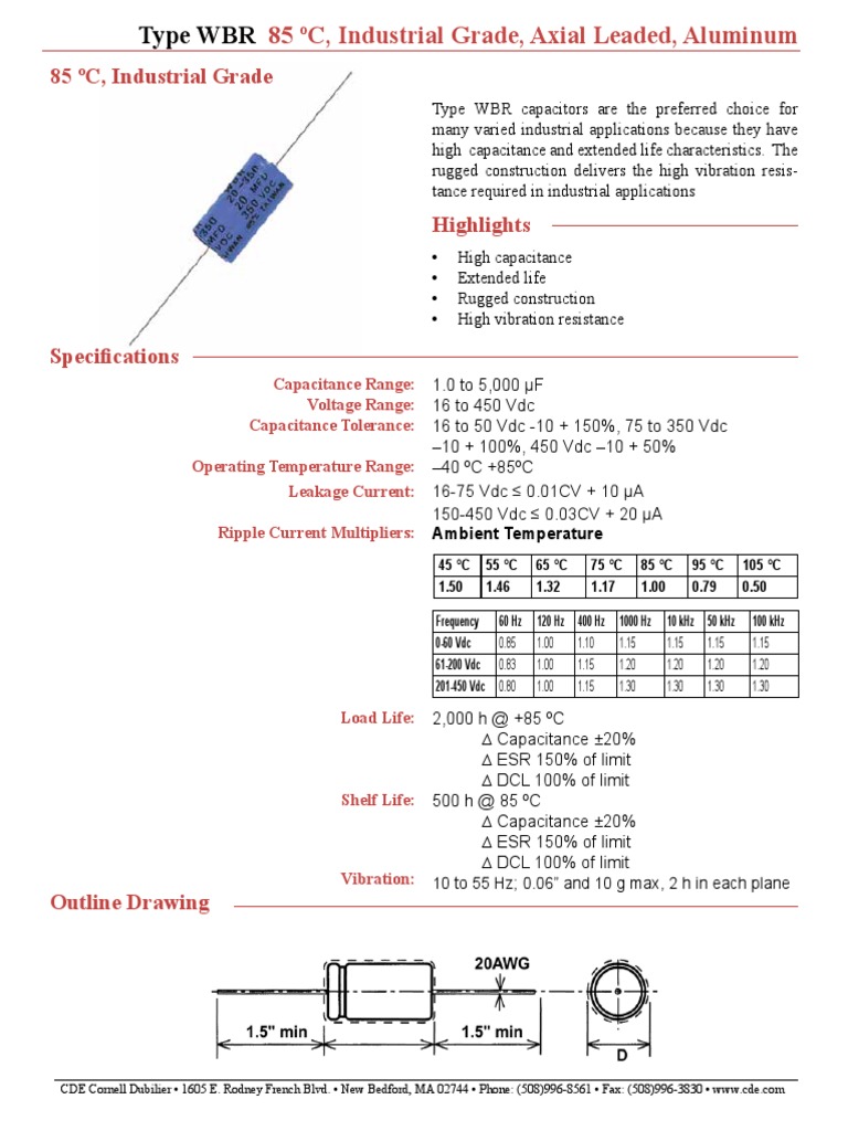 ESR Table for WBR Capacitors | PDF | Capacitor | Electricity