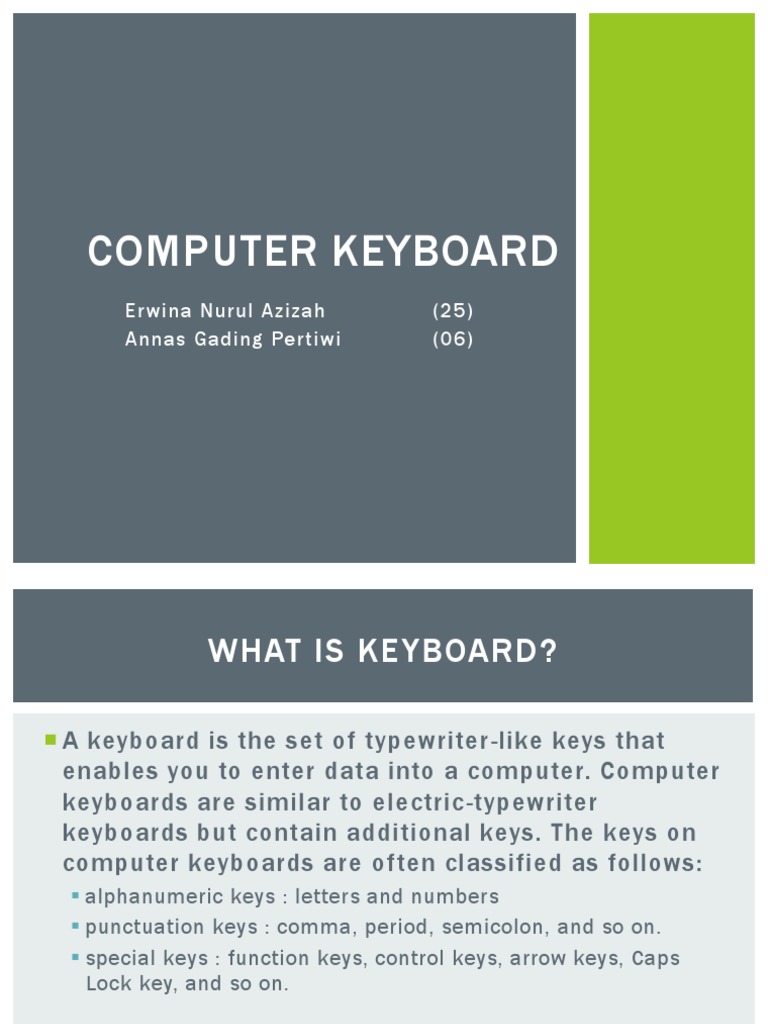 Computer Keyboard Erwina Nurul Azizah 25 Annas Gading Pertiwi Pdf