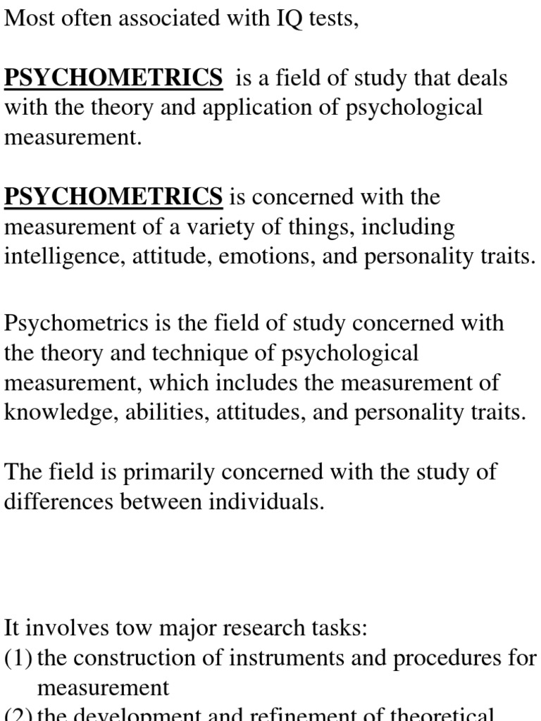 Understanding Psychometrics and Tests | PDF | Psychometrics ...