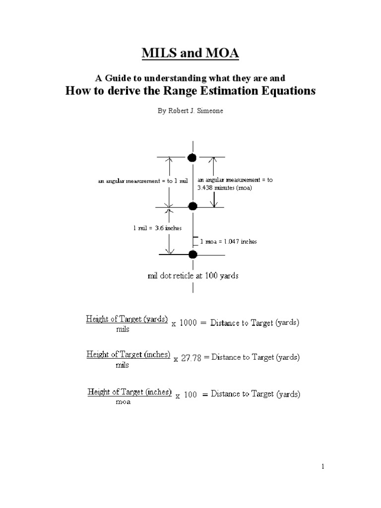 The Derivation of The Range Estimation Equations | PDF | Minute And ...