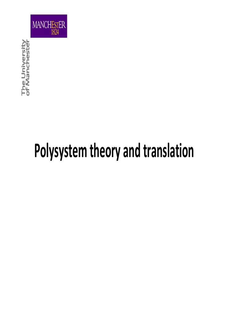 Polysystem Theory and Translation | PDF | Translations | Publishing