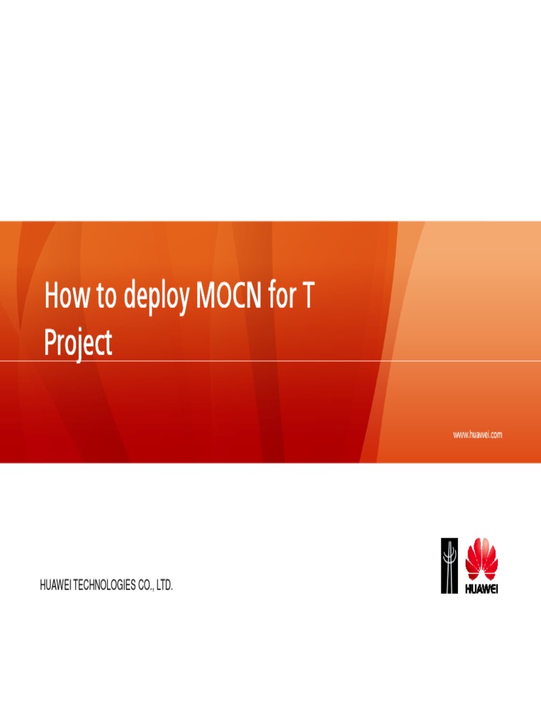 How To Deploy MOCN For T Project | PDF | High Speed Packet Access | Radio
