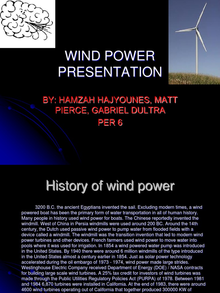 Wind Power Presentation | PDF | Wind Power | Wind Turbine