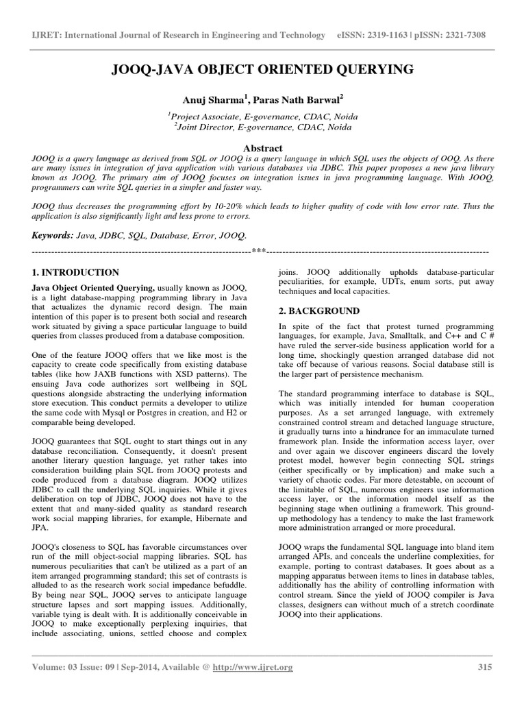 JOOQ: Simplifying Java SQL Queries | PDF | Sql | Databases