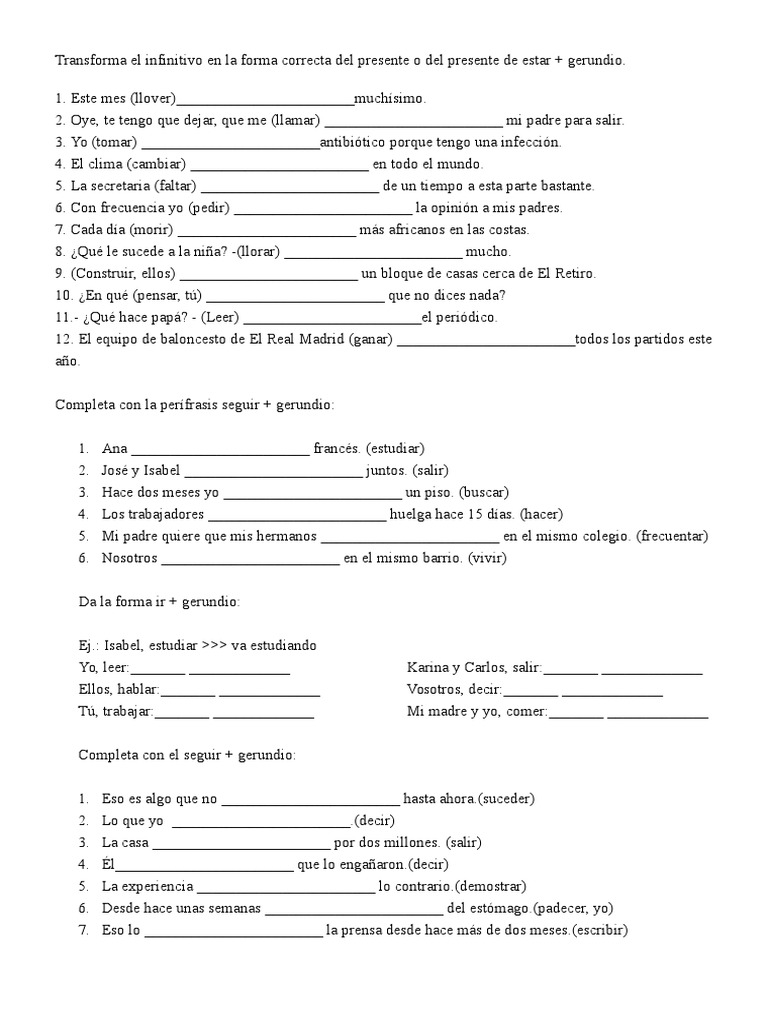 Perifrasis de Gerundio | PDF