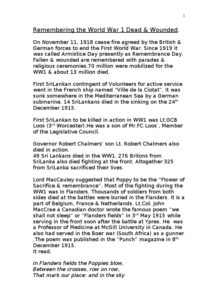 Ceylon World War 1 Dead | PDF | Global Conflicts | Military