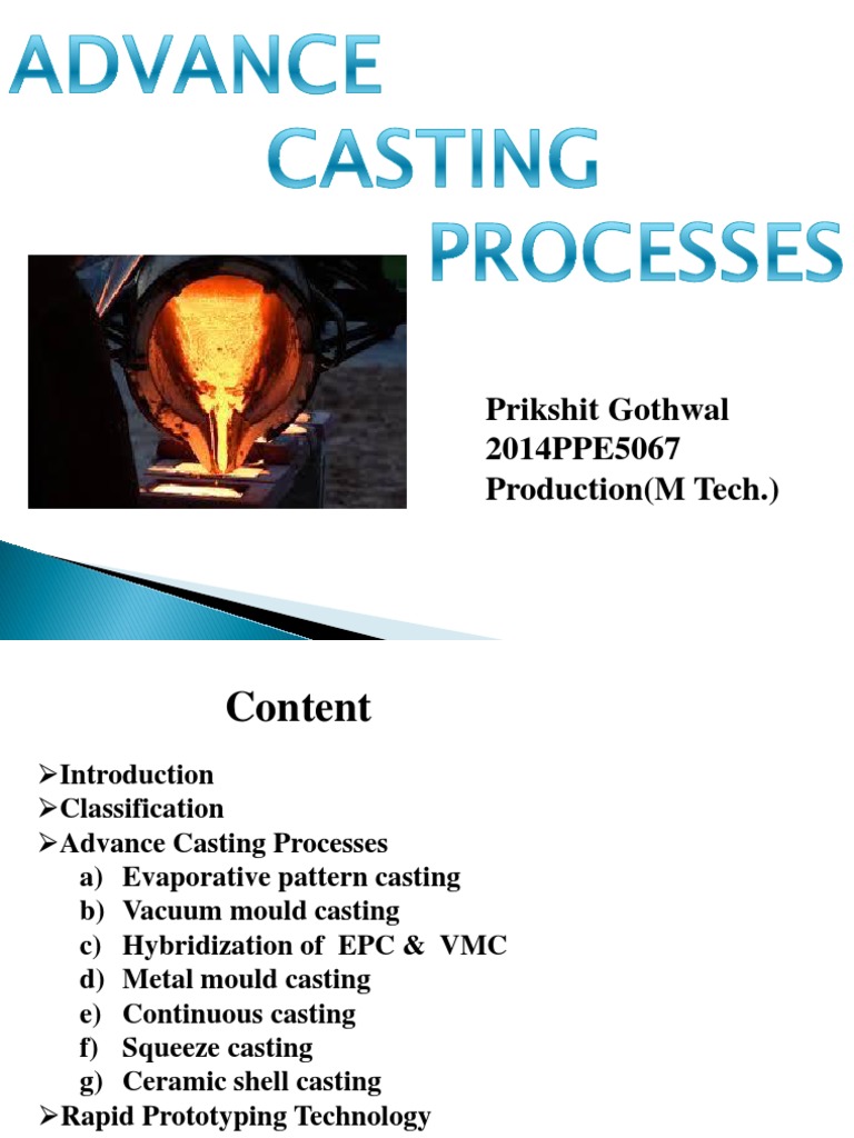 MTech Production Thesis on Advanced Casting Processes | PDF | Casting ...