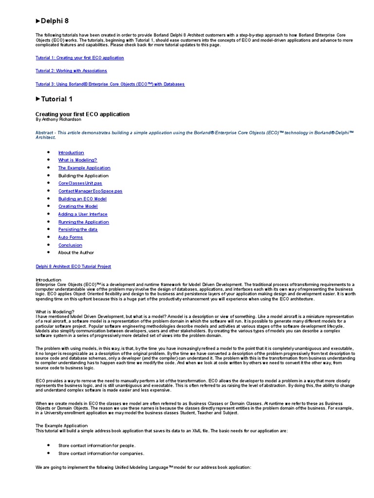 Delphi 8 Tutorial | PDF | Business