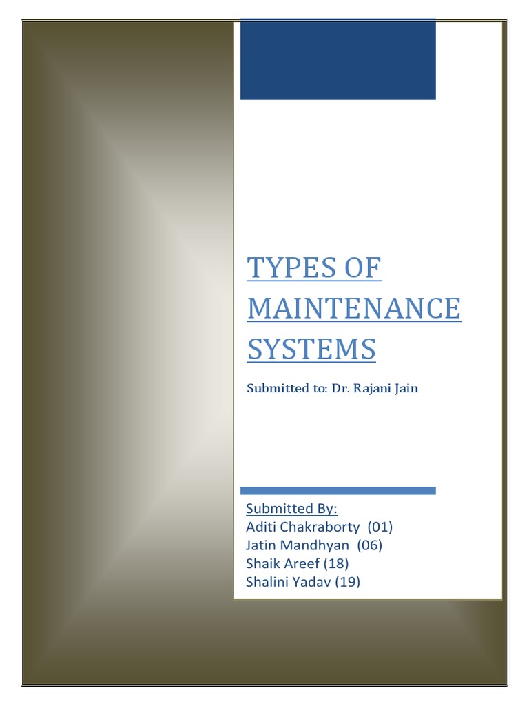 Maintenance Types | PDF | Reliability Engineering | Engineering