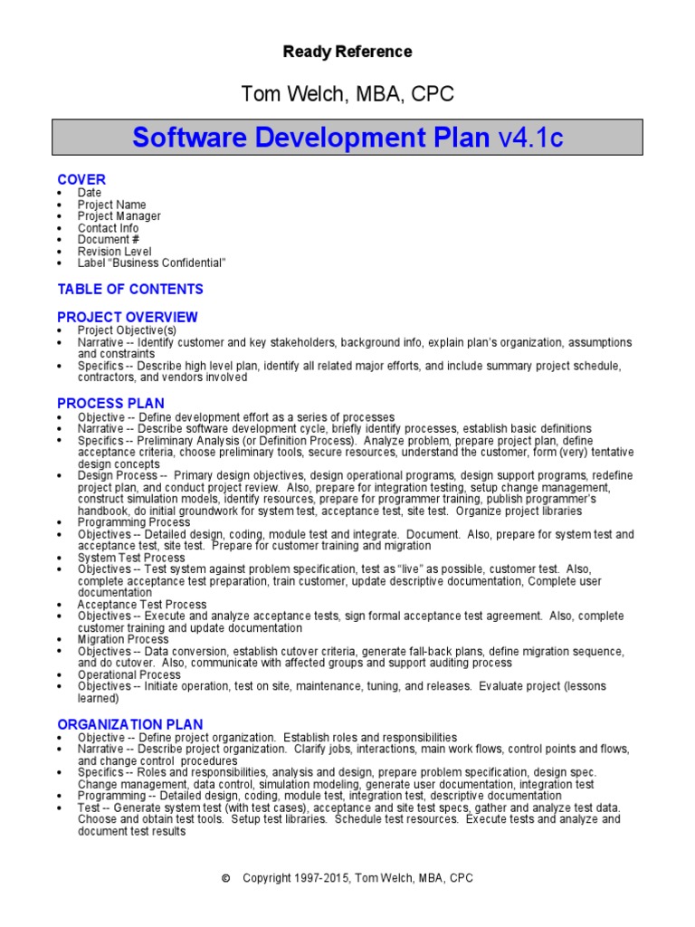 Software Development Plan | PDF | Software Development | Specification (Technical Standard)