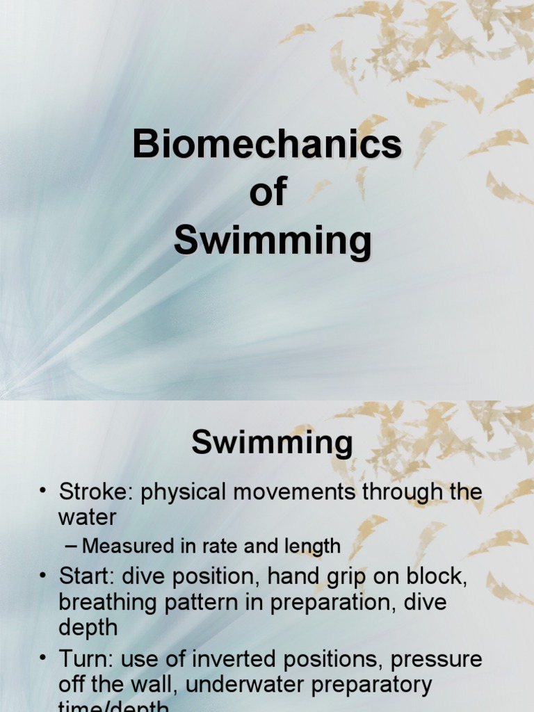 Bio Mechanics of Swimming | PDF | Anatomical Terms Of Motion | Nature