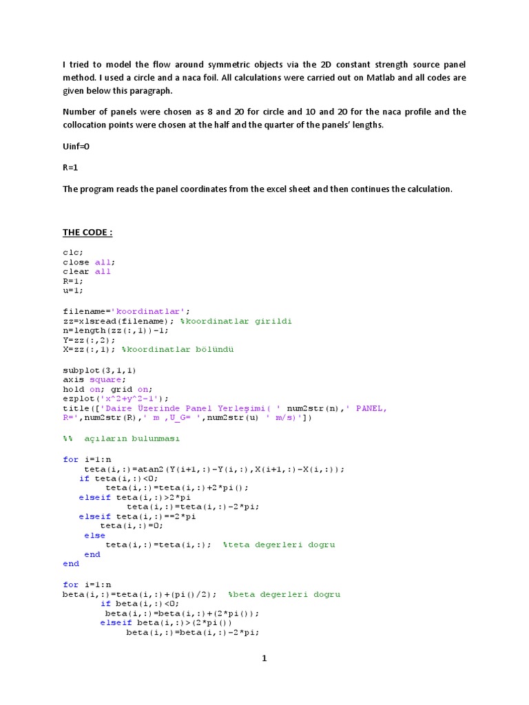Modelling The Flow Via 2D Constant Source Panel Method | PDF ...