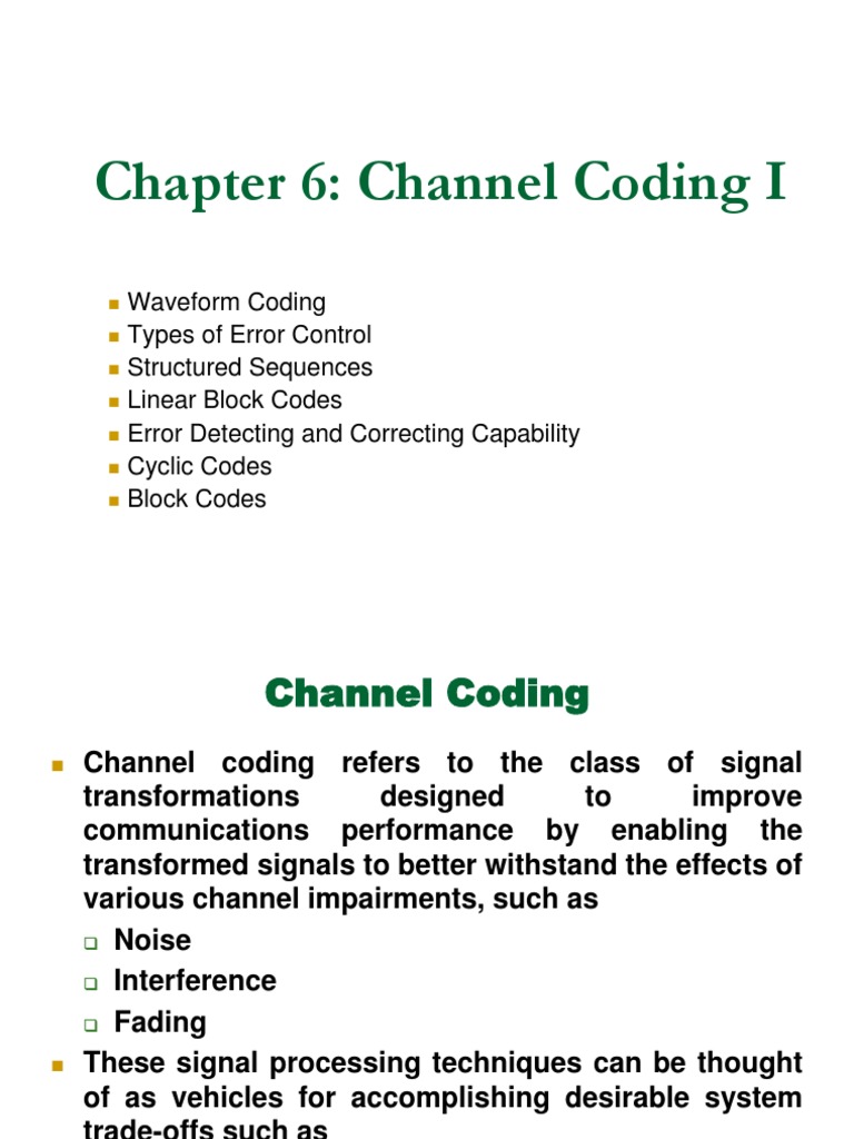 DC Channel Coding | Error Detection And Correction | Duplex ...
