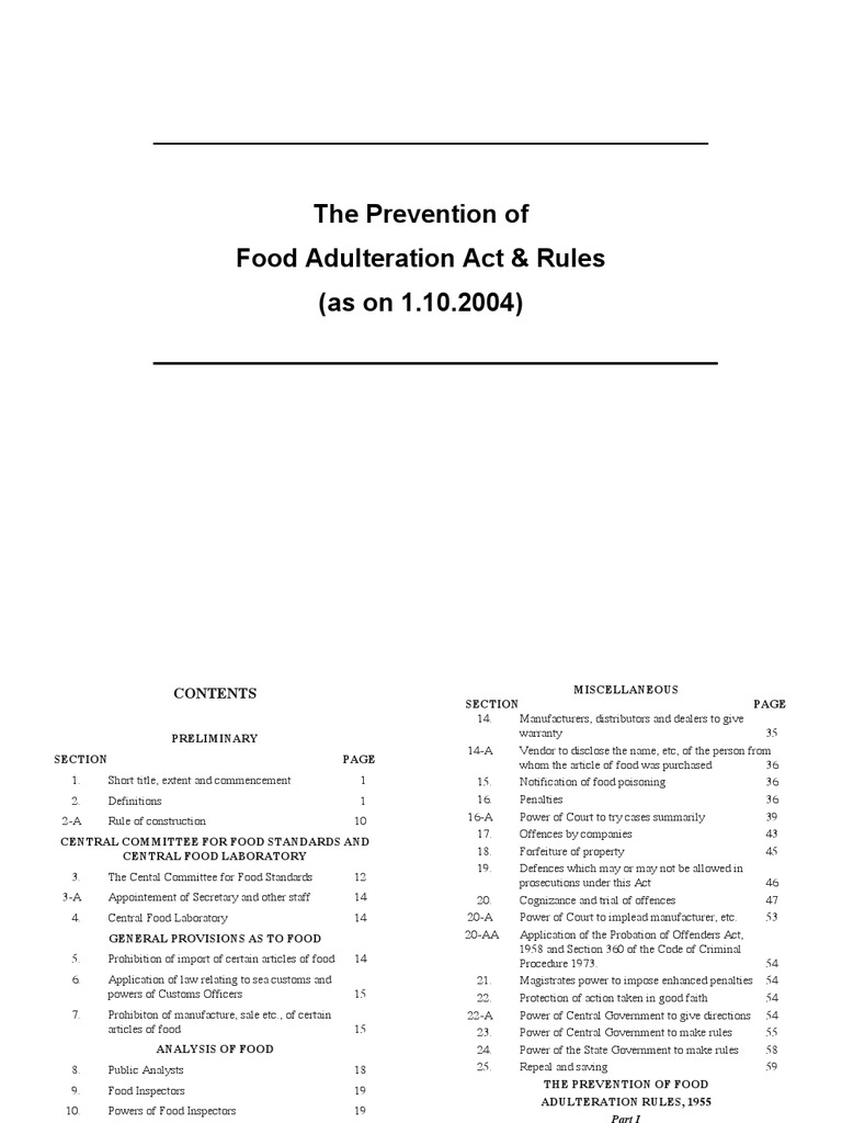PFA-Act & Rules | PDF | Salt | Cinnamon