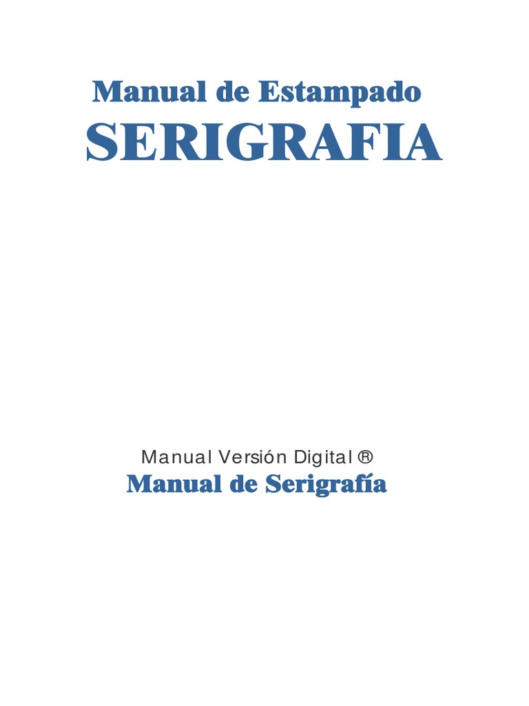 Manual de Serigrafia | PDF