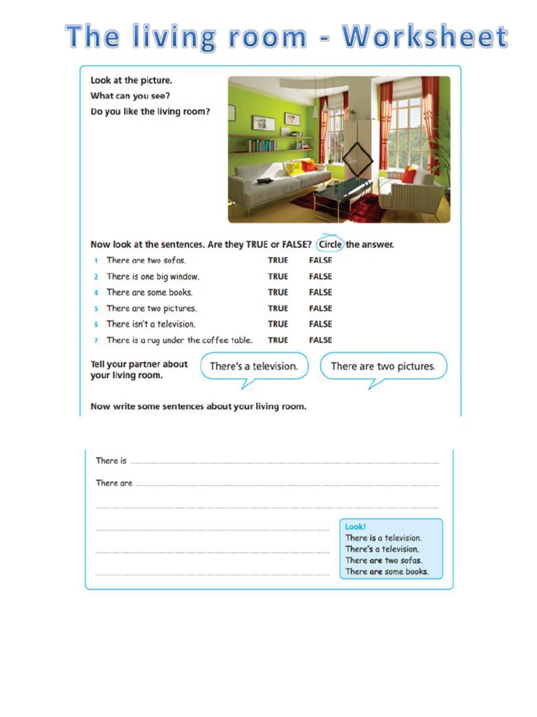 Living Room Worksheet