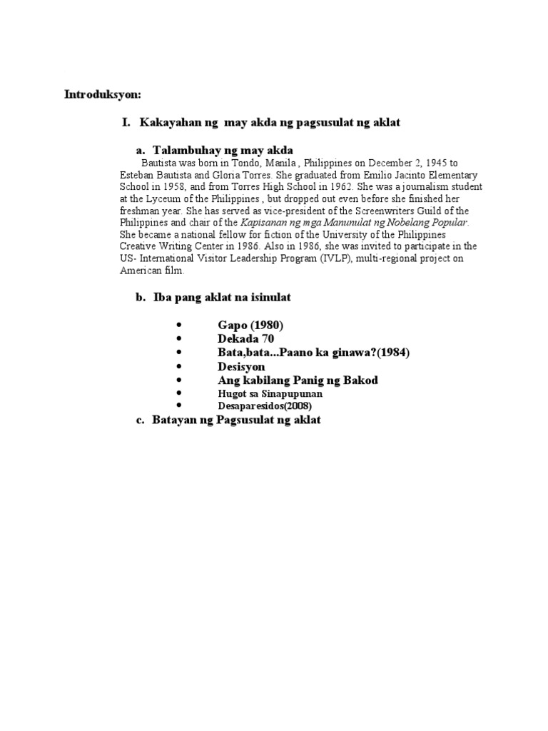 Pagkilala sa May Akda at Akda | PDF | Family