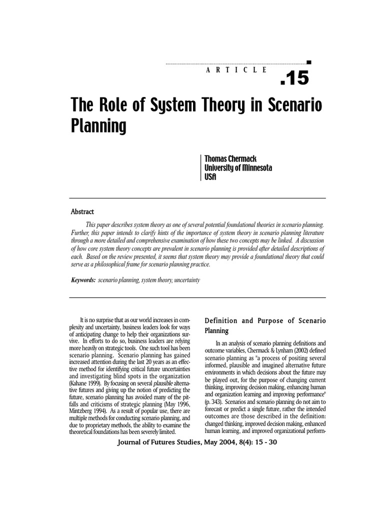 Scenarios | PDF | Scenario Planning | Systems Theory