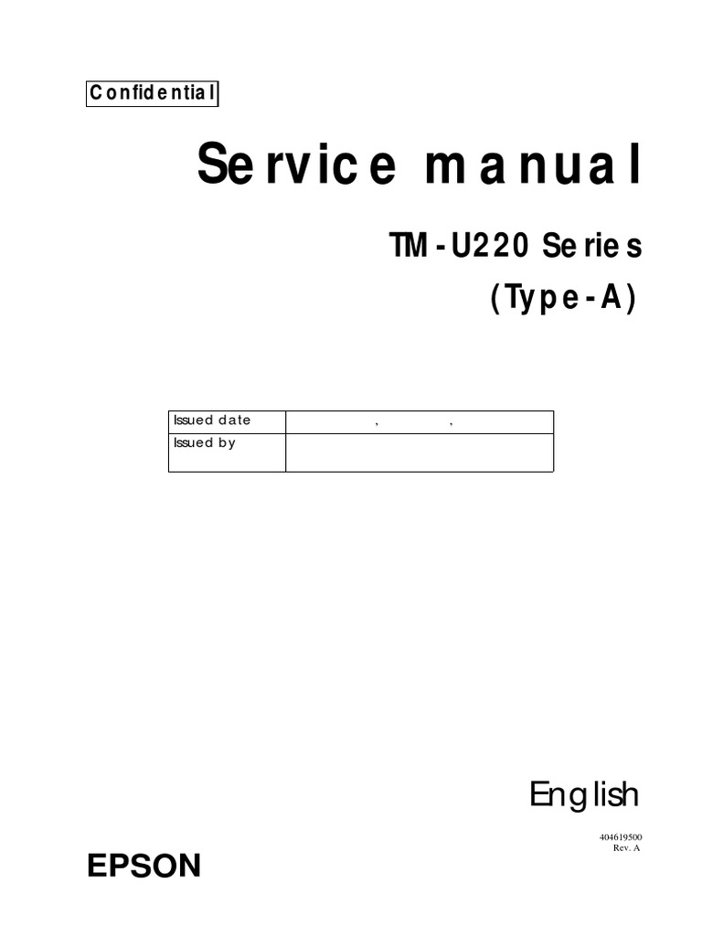 Manual de Servicio Epson TM-U220 | PDF | Troubleshooting | Electrical Connector