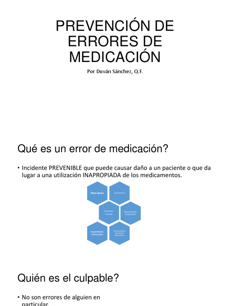 Prevención de Errores de Medicación | PDF