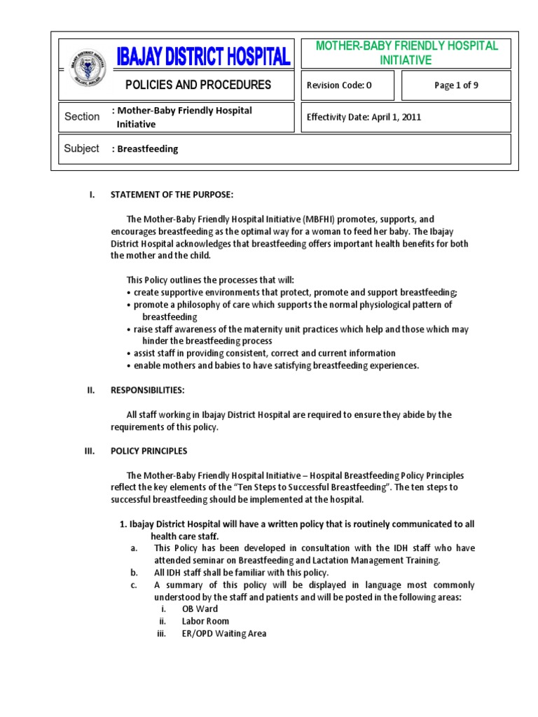Mother-Baby Friendly Hospital Initiative | Breastfeeding | Infants