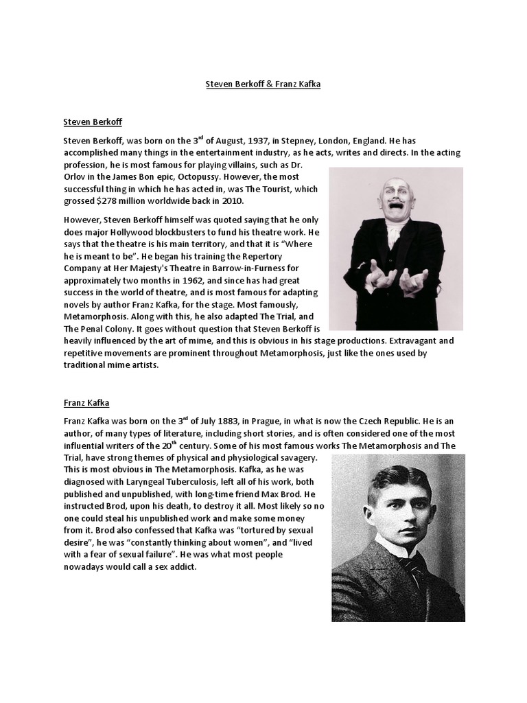 Steven Berkoff & Franz Kafka | PDF
