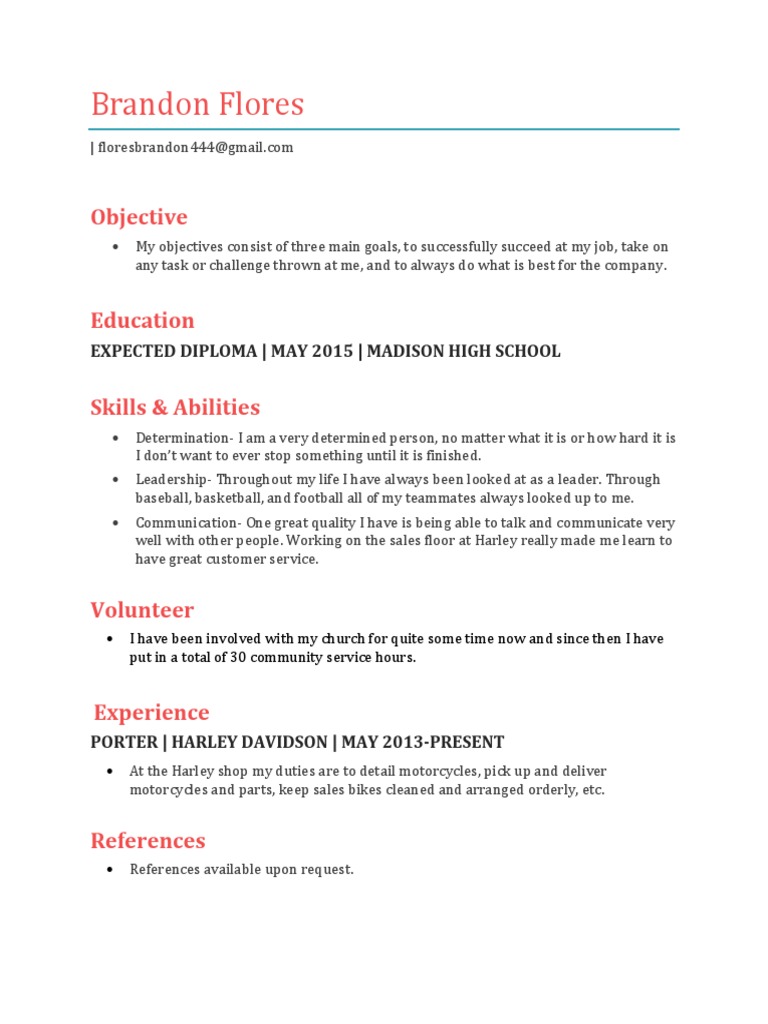 Resume: Brandon Flores | PDF