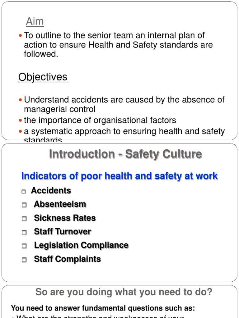 Ensuring Health and Safety Standard in The Workplace | PDF ...