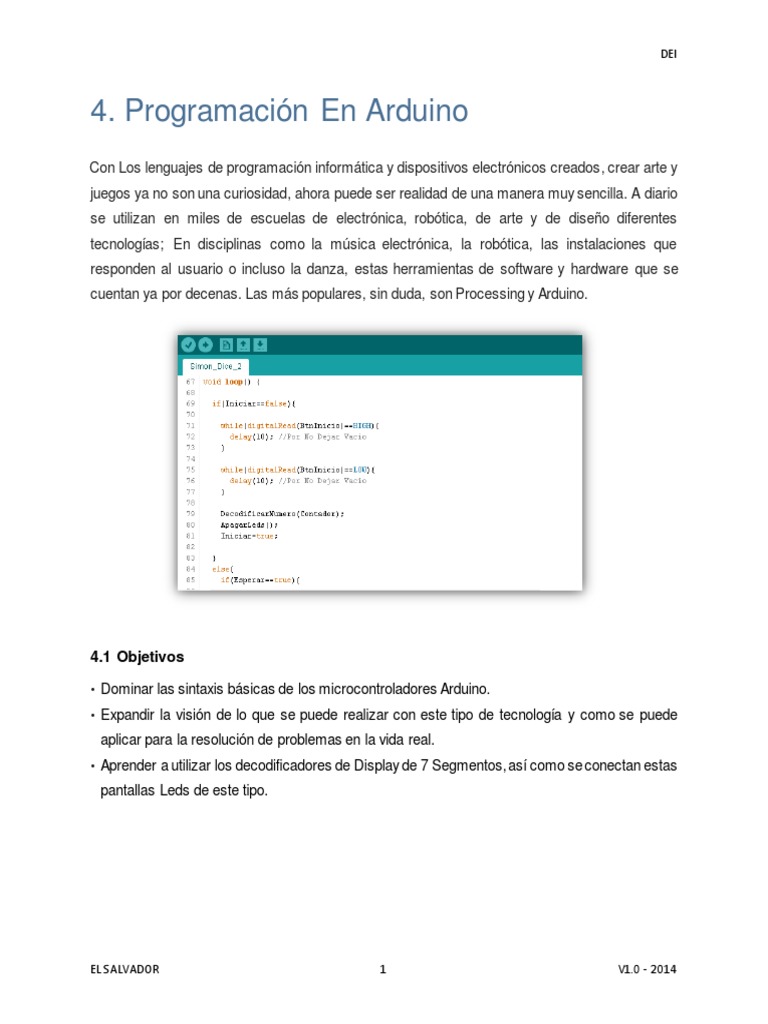 4. Programación en Arduino | Arduino | Electrónica