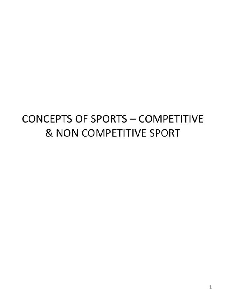 Concepts of Sports - Competitive & Non Competitive | PDF | Sports ...