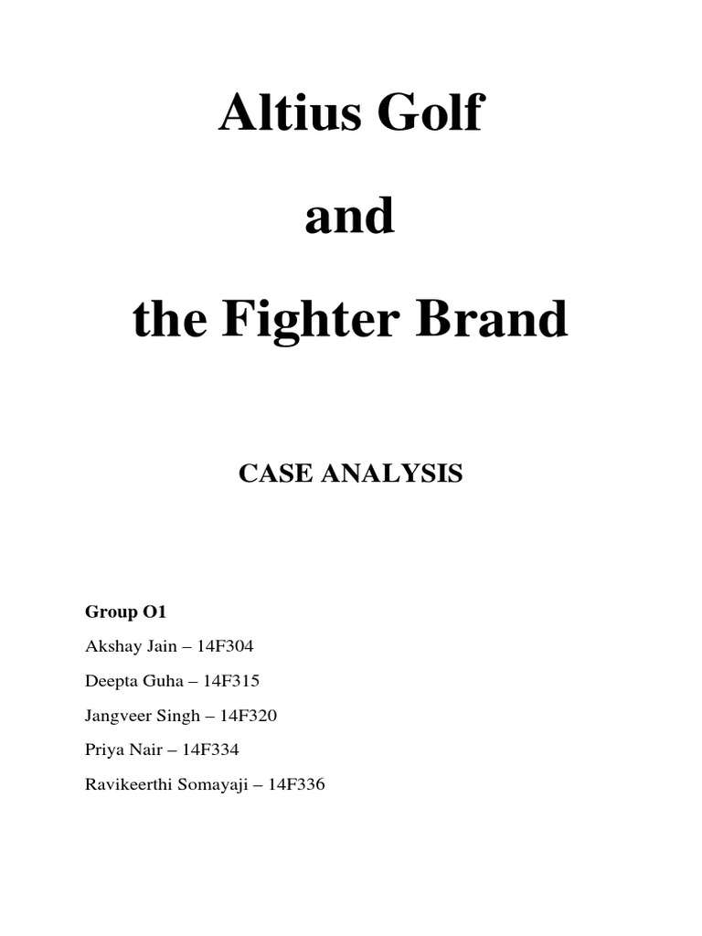 Altius Golf Case Solution | PDF | Retail | Competition