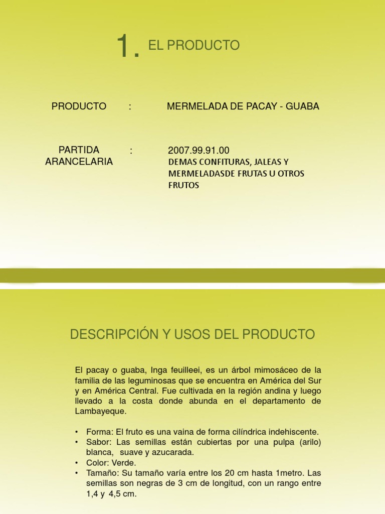 Mermelada de Pacay: Beneficios y Usos | PDF