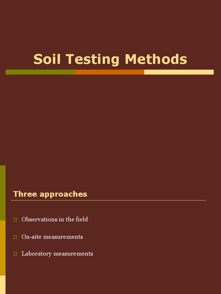 Soil Testing Methods | PDF | Soil | Sampling (Statistics)
