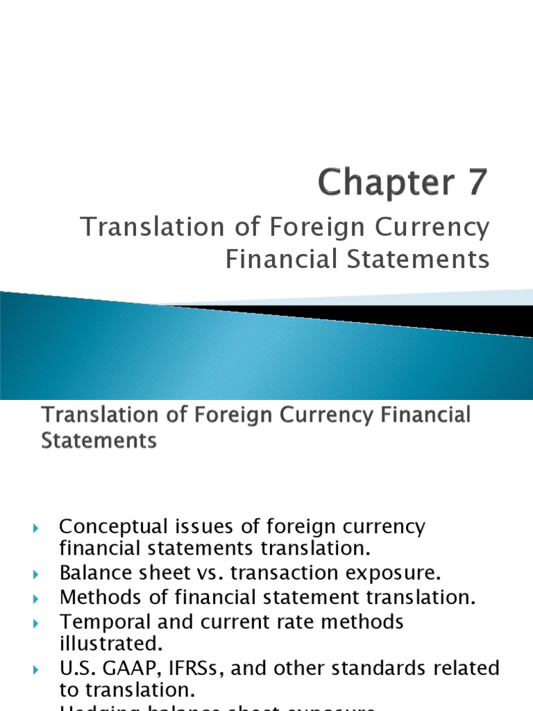 Foreign Currency Translation | PDF | Balance Sheet | International ...
