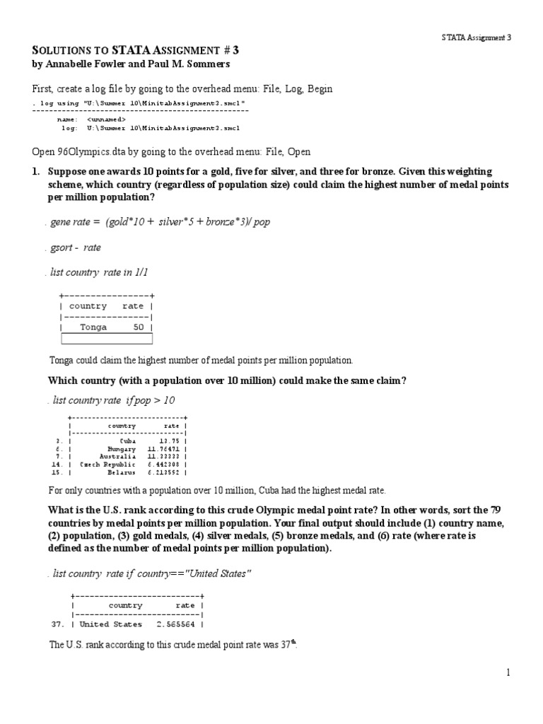 S Stata A # 3: First, Create A Log File by Going To The Overhead Menu ...