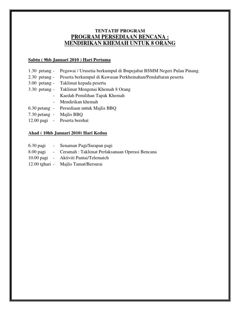 Tentatif Program | PDF