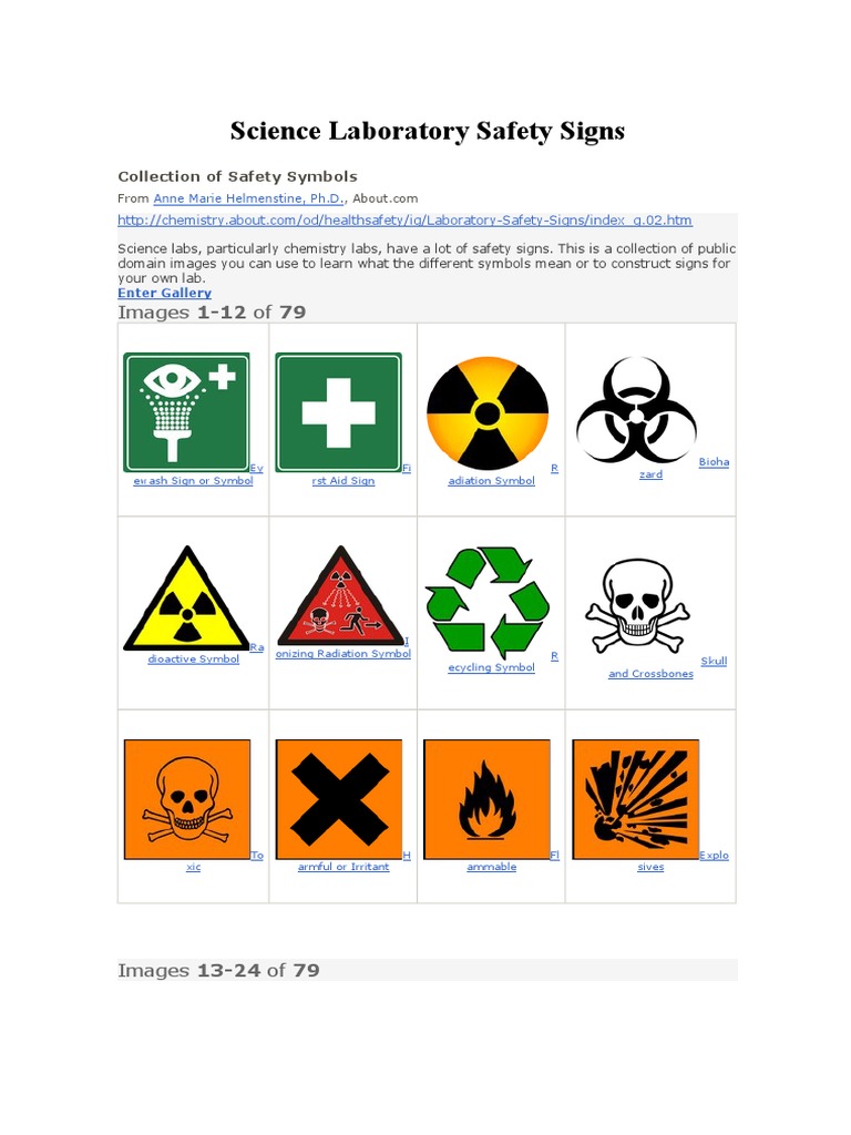 Chemistry Safety Symbols