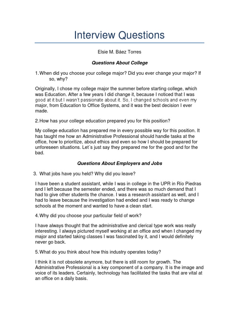 Job Interview Questions With Answers | PDF | Job Interview | Learning