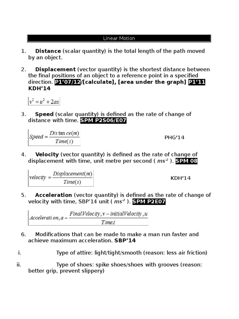 Linear Motion | PDF | Momentum | Inertia