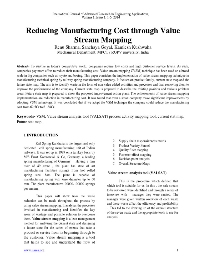 Reducing Costs with Value Stream Mapping | PDF | Lean Manufacturing | Steel