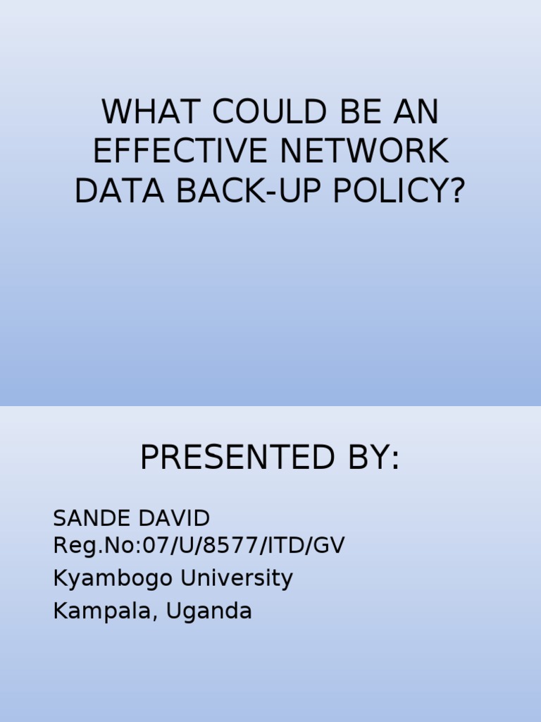 Network Data Backup Policy | PDF | Backup | Computer File