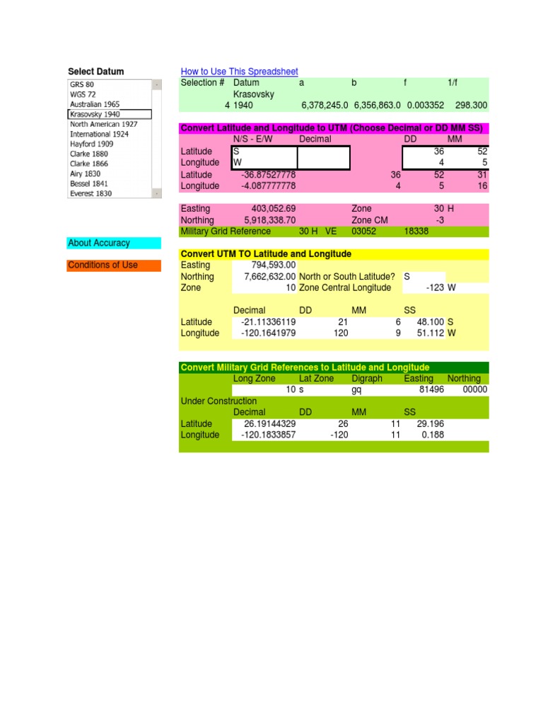UTM Conversion Guide | PDF | Geographical Technology | Mathematical ...