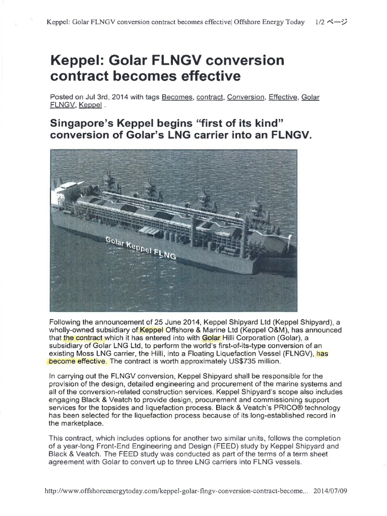 Keppel Golar FLNG Conversion | PDF