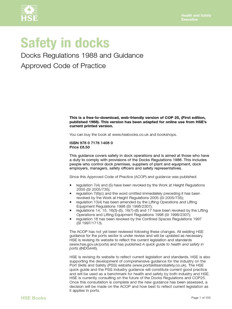 Safety in Docks | PDF | Containerization | Employment