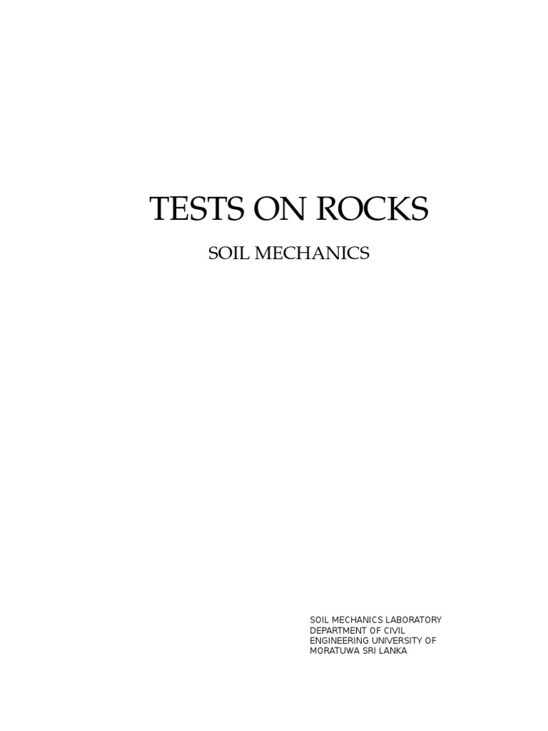 Tests On Rocks | Download Free PDF | Strength Of Materials | Stress ...