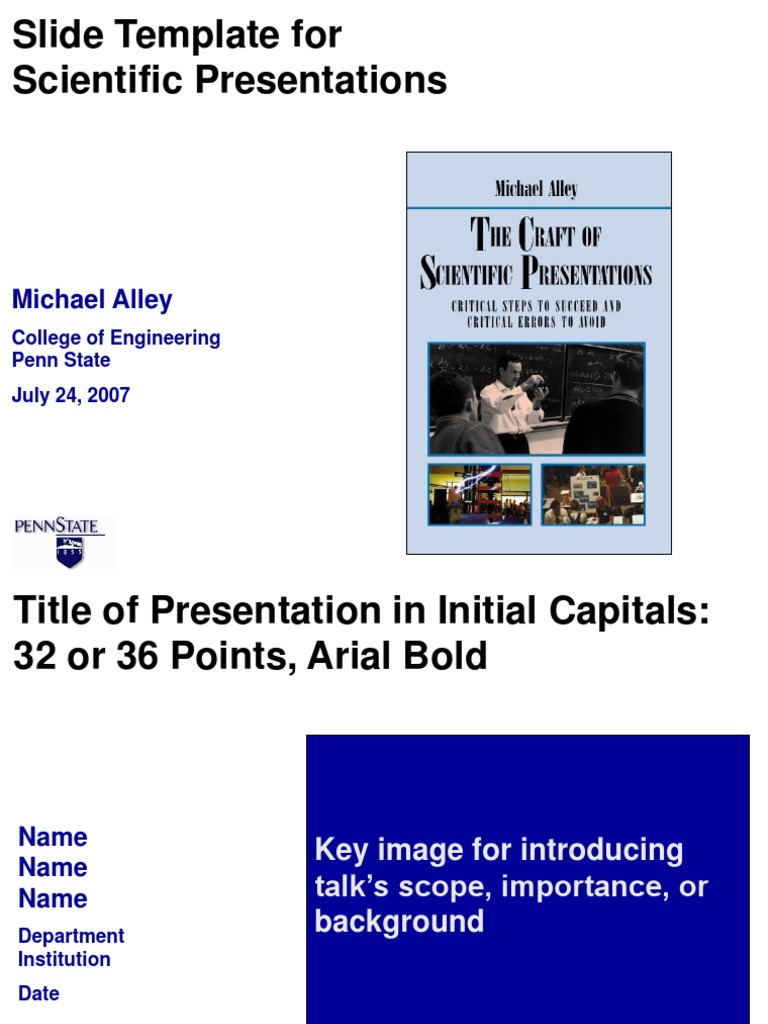 Slide Template For Scientific Presentations: Michael Alley | PDF ...