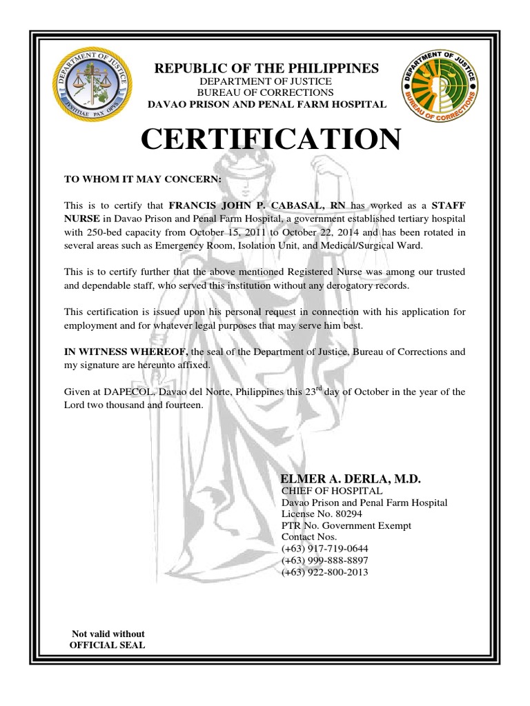 certificate new.docx | Nursing | Hospital | Free 30-day Trial | Scribd