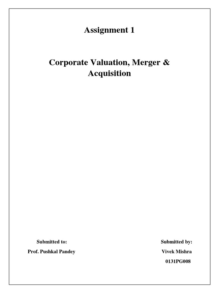 Assignment 1 | PDF | Motorola | Mergers And Acquisitions